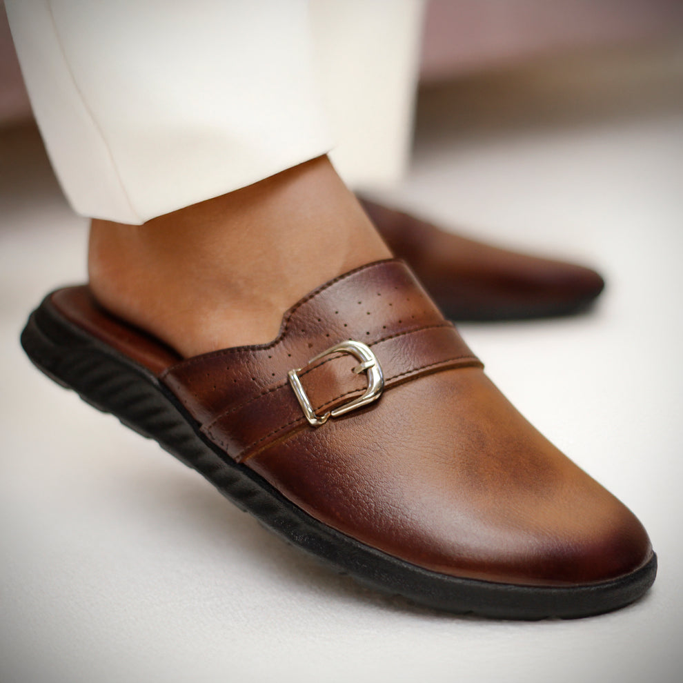 Casual Leather Mules For Men | Soft and Medicated – Toyo Shoes